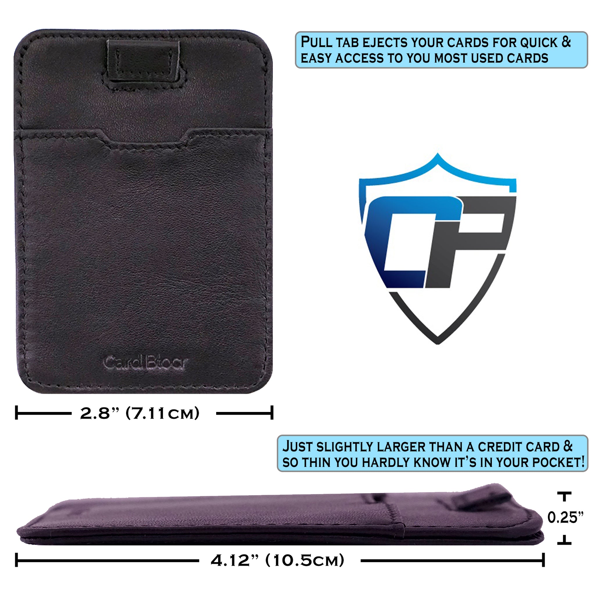 Card Blocr Pull Tab Wallet in Black Leather | RFID Blocking Wallet ...